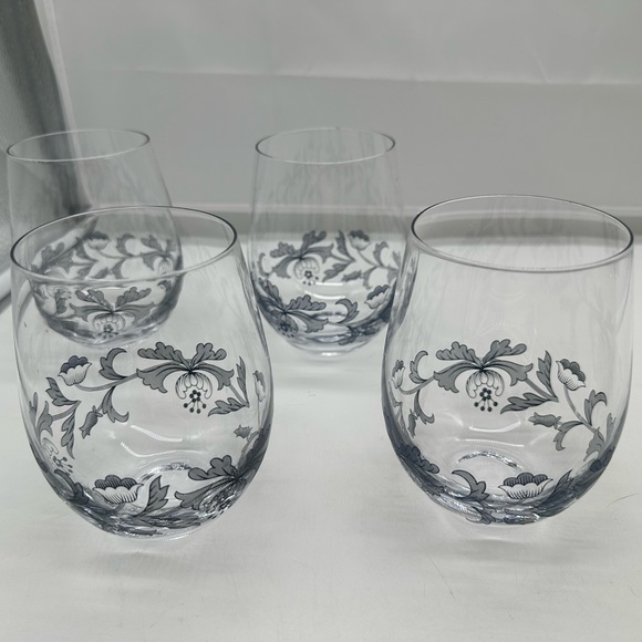 Spode | Dining | New Spode Blue Italian Stemless Wine Glasses Clear ...